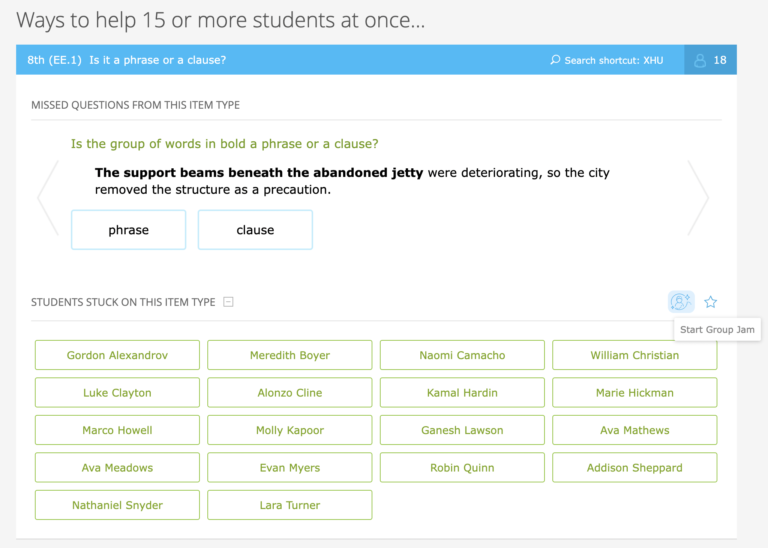Create Group Jam from Trouble Spots Report - IXL Official Blog