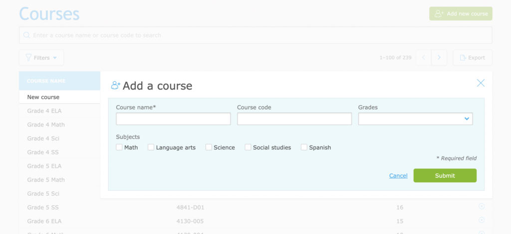 Admin courses roster - add a course - IXL Official Blog
